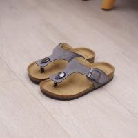 China 2022 summer solid color children sandals unisex fashion cork slippers girls outdoor beach flip-flops in stock baby boy shoes for sale