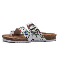 China Women Comfortable Ladies Sandals Flat PU  Ladies Fancy Cork Ladies Sandals for sale