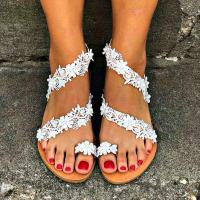 China Factory supply new design flower decoration upper casual shoes soft sole non-slip sandals Breathable flip-flops slippers for sale