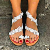 China Factory supply new design flower decoration upper casual shoes soft sole non-slip sandals Breathable flip-flops slippers for sale