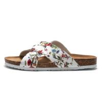 China Slippers hot sale cork beach shoes leather pattern upper lightweight non-slip flat summer women floral sandals for sale