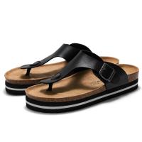 China Thick Bottom Stylish Ladies Sandals Soft Sole Non Slip Casual  Solid Color for sale