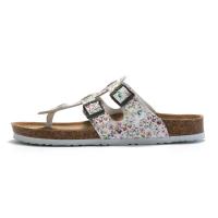 China Fashion Broken Flowers Ladies Cork Summer Sandals  Beach Casual Shoes Non Slip for sale
