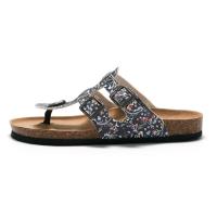 China Fashion Broken Flowers Ladies Cork Summer Sandals  Beach Casual Shoes Non Slip for sale