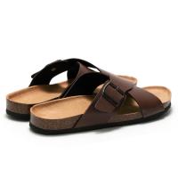 China Non Slip Men Casual Footwear  Cross Strap Summer Solid Color Flat for sale