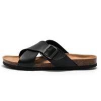 China Non Slip Men Casual Footwear  Cross Strap Summer Solid Color Flat for sale
