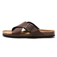 China Non Slip Men Casual Footwear  Cross Strap Summer Solid Color Flat for sale