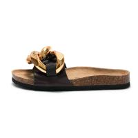 China New design outdoor beach shoes fashion Metal ring decoration upper cork flat slippers summer sandals women for sale