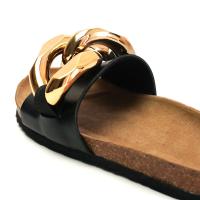 China New design outdoor beach shoes fashion Metal ring decoration upper cork flat slippers summer sandals women for sale