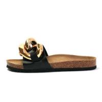 China New design outdoor beach shoes fashion Metal ring decoration upper cork flat slippers summer sandals women for sale
