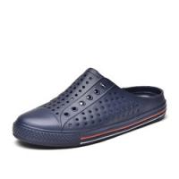 China New design couple hole casual shoes summer sandals women breathable flat non-slip Men beach hollow lazy half slippers for sale