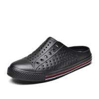 China New design couple hole casual shoes summer sandals women breathable flat non-slip Men beach hollow lazy half slippers for sale