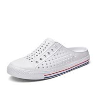 China New design couple hole casual shoes summer sandals women breathable flat non-slip Men beach hollow lazy half slippers for sale