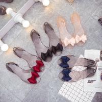 China Fashion trend Bowknot upper design summer Sandals women Flat Jelly Casual Shoes Comfortable and Soft slippers for sale