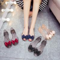 China Fashion trend Bowknot upper design summer Sandals women Flat Jelly Casual Shoes Comfortable and Soft slippers for sale