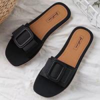 China New design 2022 summer sandals women fashion open toe outdoor casual shoes soft sole flat slide slippers for sale