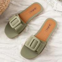 China New design 2022 summer sandals women fashion open toe outdoor casual shoes soft sole flat slide slippers for sale