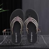 China Hot sale soft Comfortable new Man sandal leather upper outdoor slide flat flip-flops fashion non-slip slippers 2022 for sale