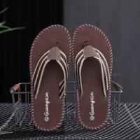 China Hot sale soft Comfortable new Man sandal leather upper outdoor slide flat flip-flops fashion non-slip slippers 2022 for sale