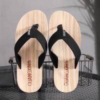 China Hot sale soft Comfortable new Man sandal leather upper outdoor slide flat flip-flops fashion non-slip slippers 2022 for sale
