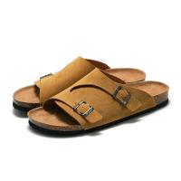 China Summer Style couple beach Sandals fashion Cork Slippers solid color Flat Flip Flop for Women And Men wholesale leather shoes for sale