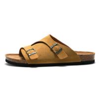 China Summer Style couple beach Sandals fashion Cork Slippers solid color Flat Flip Flop for Women And Men wholesale leather shoes for sale