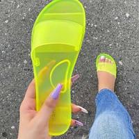 China Hot Sale Clear vamp Jelly design summer Sandals Women Cheap outdoor shoes large Size Slides Slippers for ladies for sale
