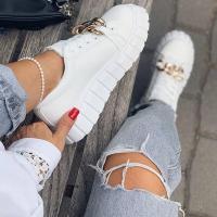 China Women Cheap Comfortable flats sneakers wholesale Fashion lady loafers casual breathable shoes 2022 sports for sale