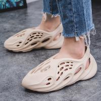 China Wholesale Summer Fashion trend couple Slippers Beach Flat Sandals solid color casual breathable Shoes for women and men for sale