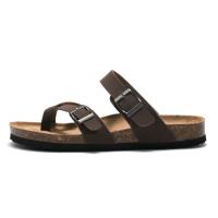 China Women's customized printing solid color cork insoles slide beach sandal adjustable buckle double strap flat summer women slipper for sale