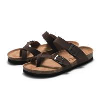 China Women's customized printing solid color cork insoles slide beach sandal adjustable buckle double strap flat summer women slipper for sale