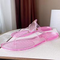 China Sandals 2022 Summer Fashion solid color jelly flip flops Anti-Slip flat slippers For women and ladies in stock for sale