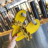 China Wholesale Large size lace upper sandals women 2022 new fashion pineapple decoration Flat flip flops summer beach shoes for sale