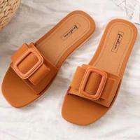 China Hot sale new design solid color Slippers Ladies outdoor Beach Shoes wholesale Flat Slides Summer Sandals for Women for sale