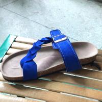 China Factory supply New Style Slippers Pu Leather Buckle wholesale Cork women flat sandals with High quality eva rubber sole for sale