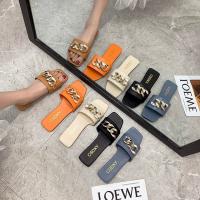 China New design summer flat bottom women cheap outdoor slippers fashion metal buckle retro non-slip sandals in stock for sale
