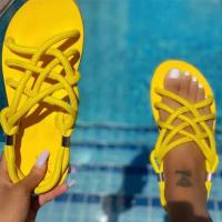 China High quality women sandals new design fashion twisted rope thick bottom non-slip slippers female with best price for sale