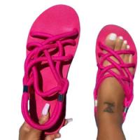 China High quality women sandals new design fashion twisted rope thick bottom non-slip slippers female with best price for sale