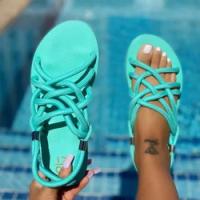 China High quality women sandals new design fashion twisted rope thick bottom non-slip slippers female with best price for sale