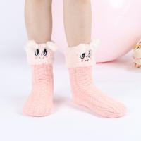 China hot sales ladies antiskid soft socks mid-length polyester socks with lovely pattern sherpa socks with many colors for sale