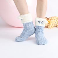 China hot sales ladies antiskid soft socks mid-length polyester socks with lovely pattern sherpa socks with many colors for sale