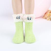 China hot sales ladies antiskid soft socks mid-length polyester socks with lovely pattern sherpa socks with many colors for sale