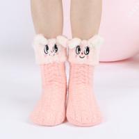 China hot sales ladies antiskid soft socks mid-length polyester socks with lovely pattern sherpa socks with many colors for sale