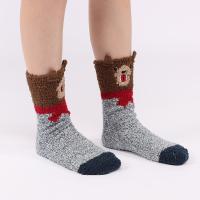 China Hot selling fashion house indoor warm soft fuzzy sleep socks with cute small Bear pattern women cozy slippers sock sherpa socks for sale