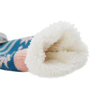 China blue and pink stripe christmas socks non-slip warm floor socks women winter house slipper socks for sale