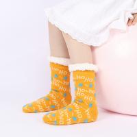 China custom wholesale Women's Winter fluffy fur Lined Thermal Slipper Socks Home floor Socks Anti-slip sole sherpa designer socks for sale