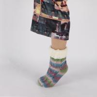 China Ladies Soft Thermal Striped medium length Sock fashion winter Thick Warm Long casual patchwork color Sock for sale