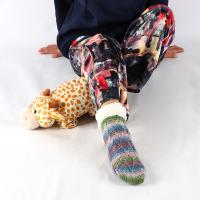 China Ladies Soft Thermal Striped medium length Sock fashion winter Thick Warm Long casual patchwork color Sock for sale