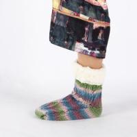 China Ladies Soft Thermal Striped medium length Sock fashion winter Thick Warm Long casual patchwork color Sock for sale