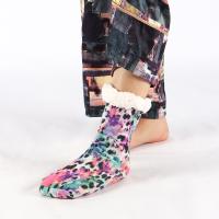 China new custom Women holiday winter warm thick floor stocking house indoor slipper socks with fluffy fur non skid socks for sale
